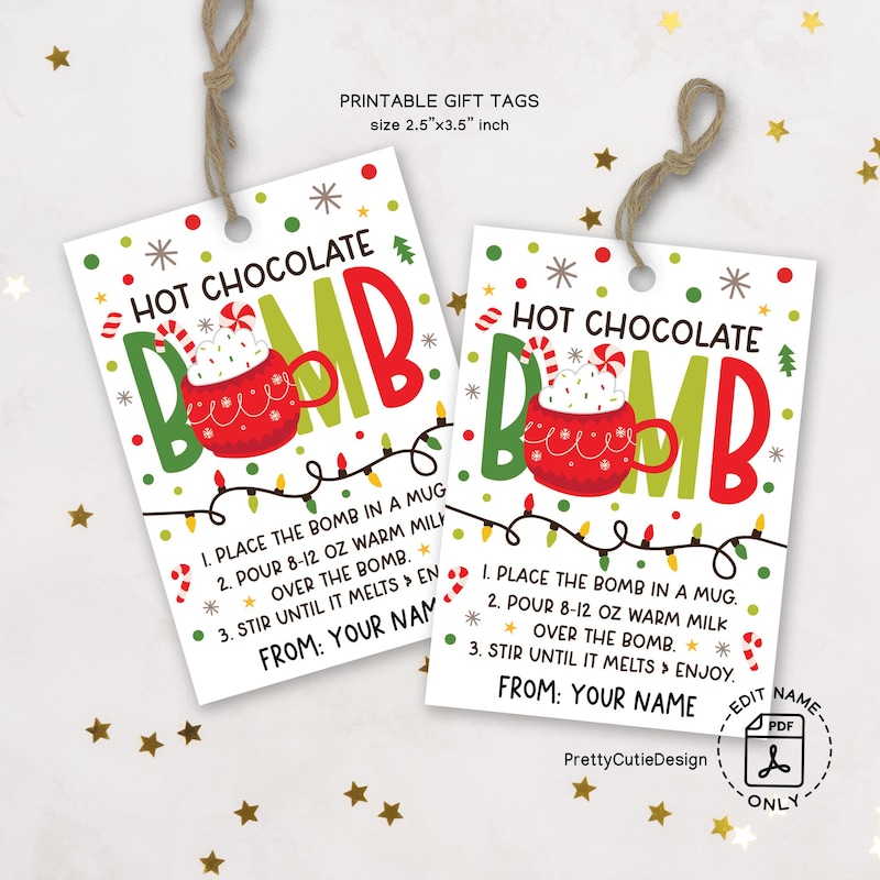 Hot Cocoa Tag for Class - Etsy