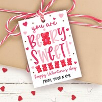 Printable Valentines Day GUMMY Bear Tag, Editable Valentines Cards for ...