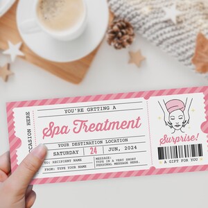 Spa Treatment Gift Certificate, Spa Day Surprise Ticket Gifts for Her ...