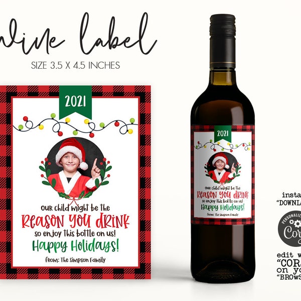 Teacher Wine Label - Etsy