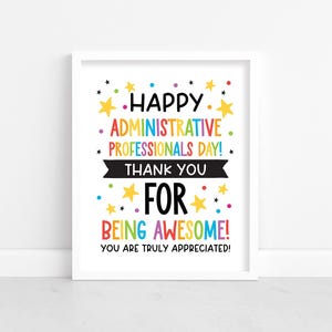 Administrative Professionals Day Sign Printable, Office Wall Art, Admin ...