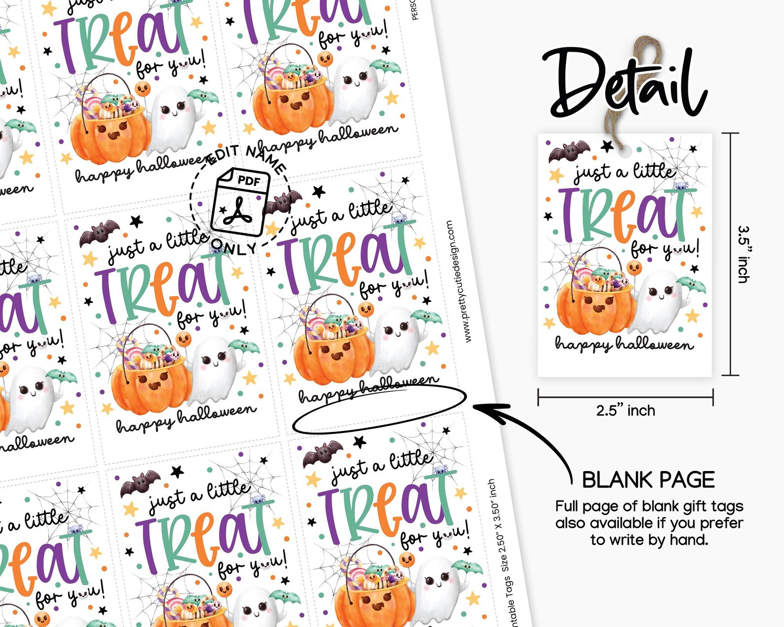 Printable Halloween Treat Tags: Spooky Kids Party Favors (digital ...