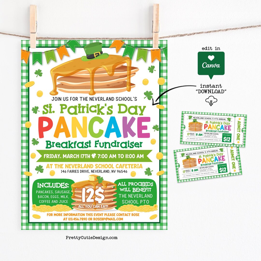 Editable St Patricks Day Fundraiser Flyer Template, St Patrick's Day ...