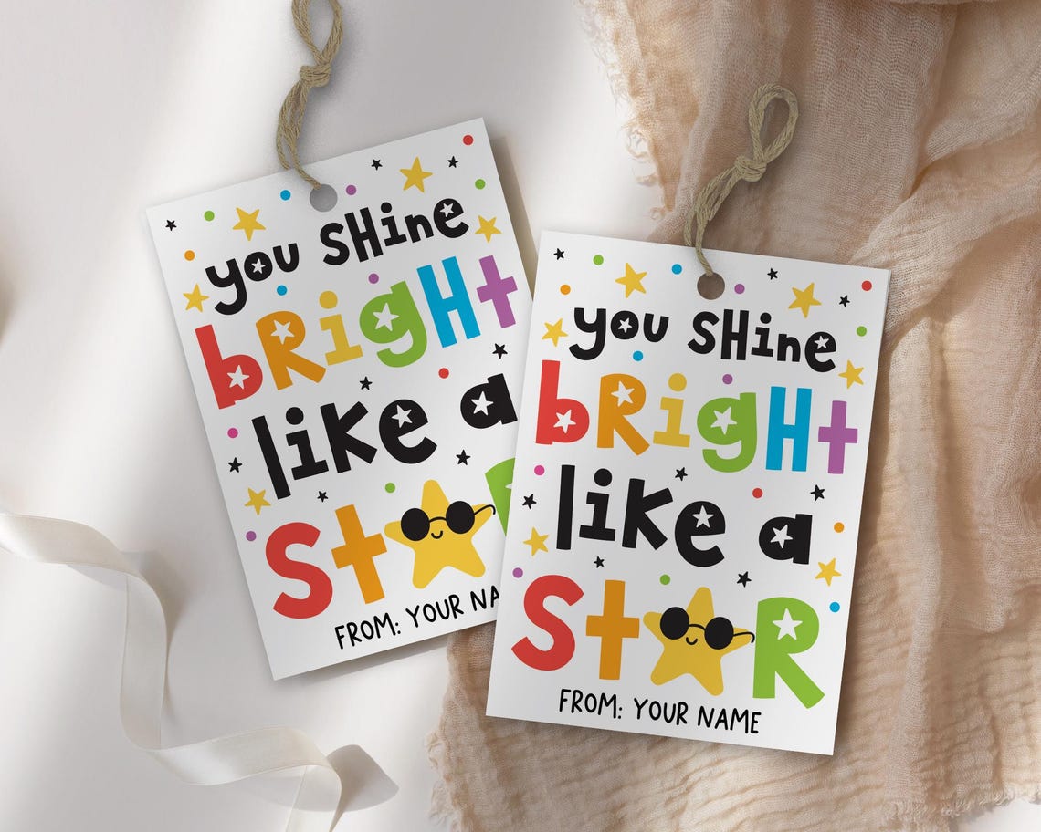 Shining Star Gift Tags: End of Year Student Rewards (PDF) - Etsy