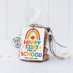 Happy First Day of School Gift Tag for Teacher, Back to School Gift ...