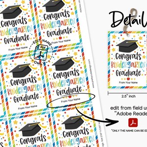 Kindergarten Graduation Gift Tag Printable, Congrats Kindergarten ...