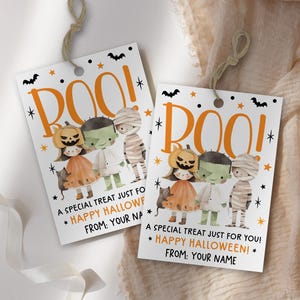 Halloween Gift Tags Printable, Boo Halloween Gift Tag, A Special Treat ...
