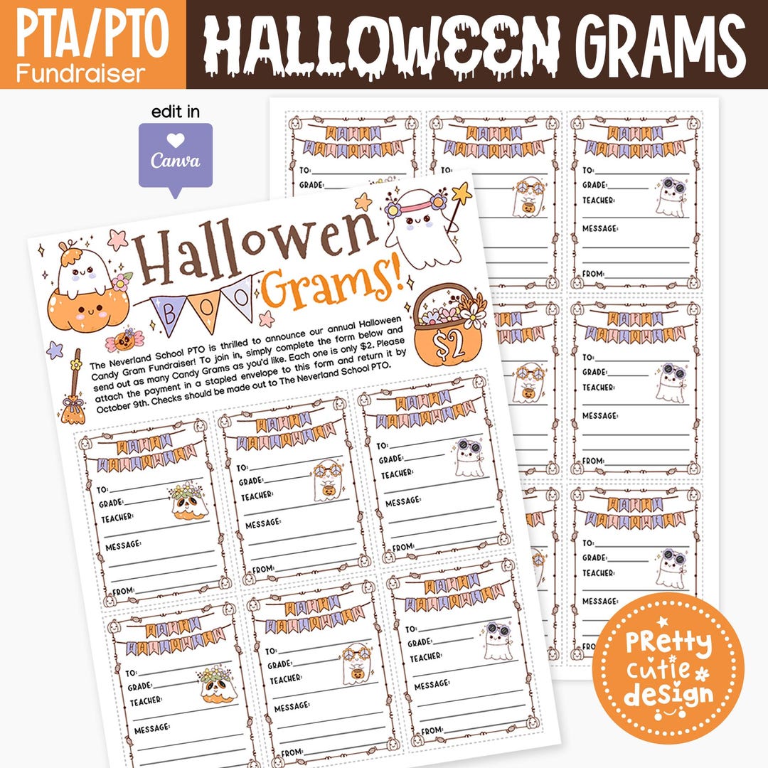 Halloween Candy Gram Sale Flyer, School Fundraiser Halloween Sale ...