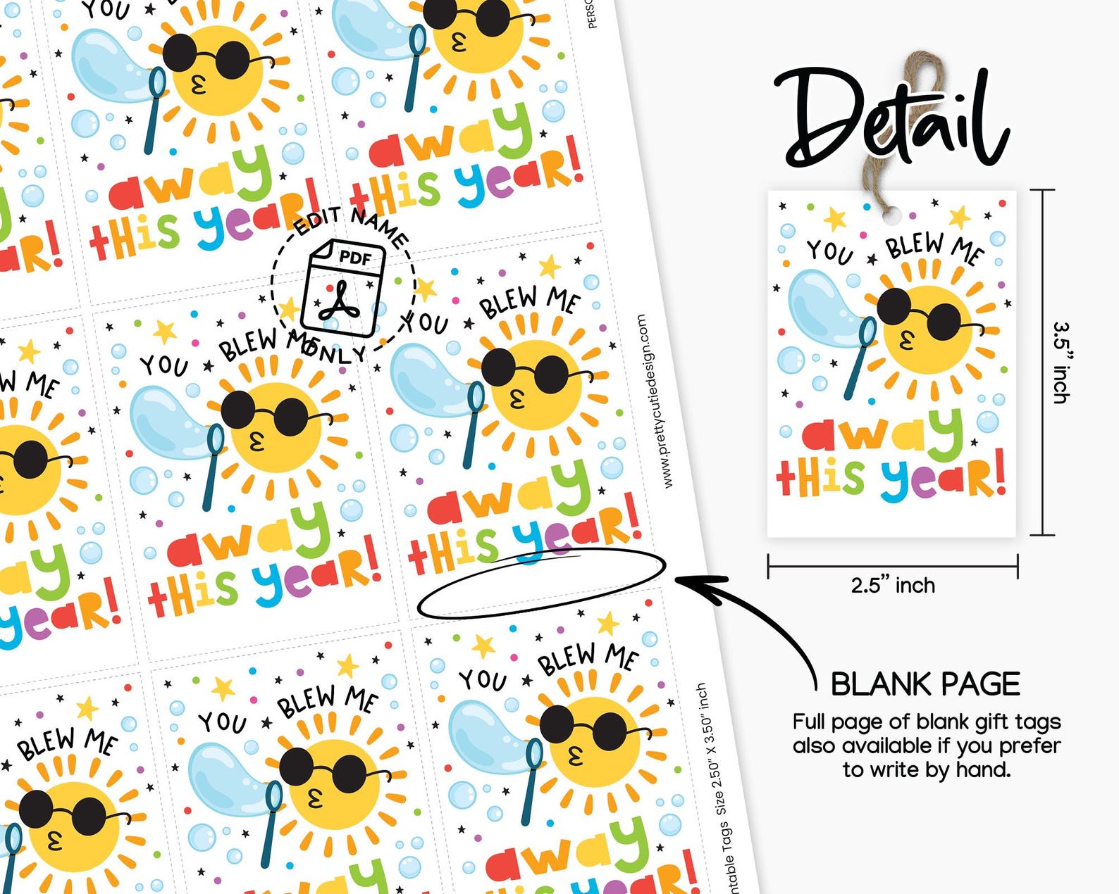 Bubble Gift Tags: End of Year Teacher Thank You (printable) - Etsy