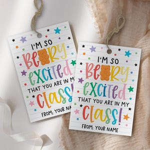 Gummy Bear Back to School Gift Tags: "beary Excited" Printable (PDF ...