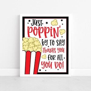Teacher Appreciation Week Sign Printable, Just Poppin by to Say Thanks ...