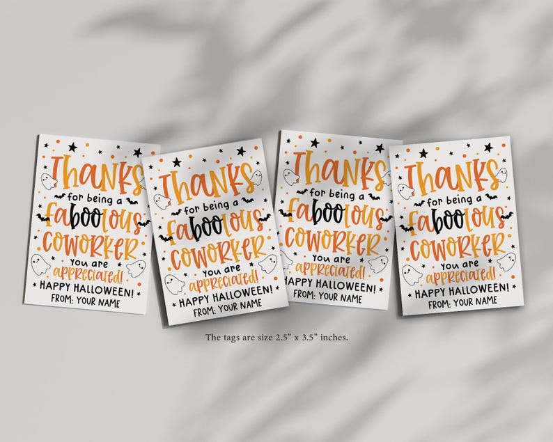 Fabooolous Coworker Halloween Gift Tags (printable) - Etsy