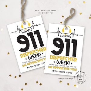 911 Dispatcher Appreciation Gift Tag (printable) - Etsy