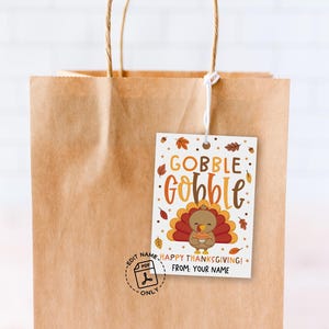 Gobble Gobble Happy Thanksgiving Gift Tags Printable, Fall Thank You ...