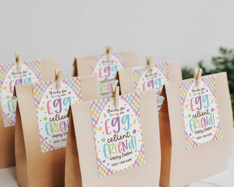 Easter Gift Tag Printable, Easter Tags Eggcellent Friend Easter Gift ...