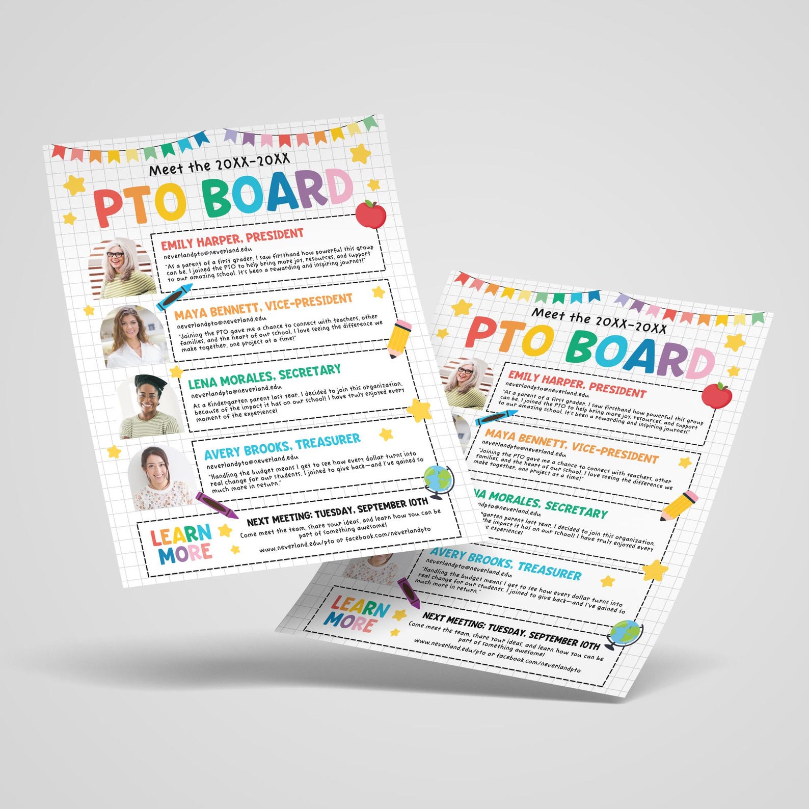 Editable Meet the PTO Board Flyer: Canva Template (8.5x11" Digital ...
