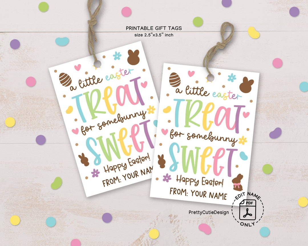 Easter Gift Tag Printable, Some Some Bunny Sweet Treat Bag Tag, Teacher ...