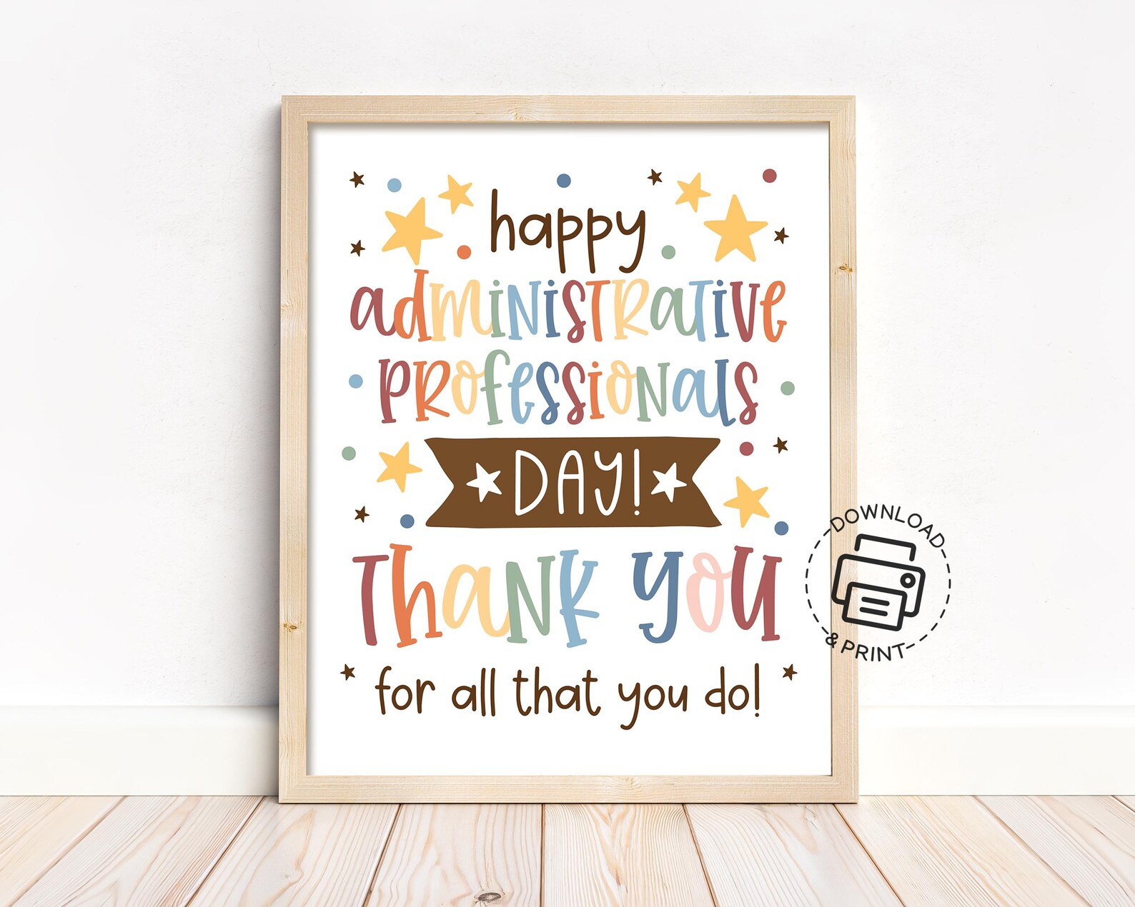Administrative Professionals Day Sign Printable, Office Thank You Wall ...