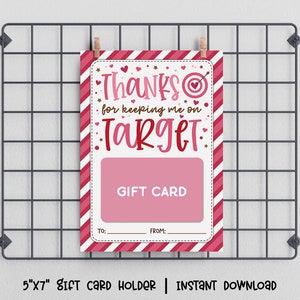 Thanks for Keeping Me on Target, Valentines Day Teacher Greeting Card ...