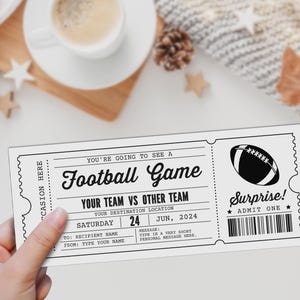 Football Ticket Template Canva Editable, Football Ticket Gift ...