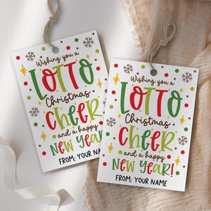 Lotto Gift Tags Christmas Printable, Lottery Christmas Tag, Wishing You ...