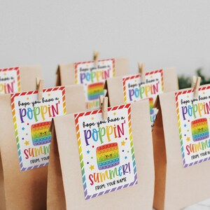 Hope You Have a Poppin' Summer Gift Tag, Last Day of School Pop It Toy ...