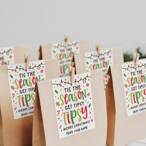 Alcoholic Booze Christmas Gift Tags, Tis the Season to Get Tipsy ...