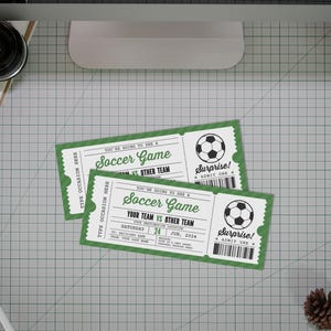 Soccer Game Ticket Printable Birthday Voucher Template, Soccer Game Day ...