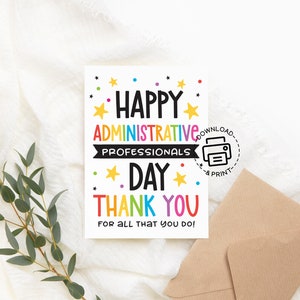 Administrative Professionals Day Card Printable, Administrative ...