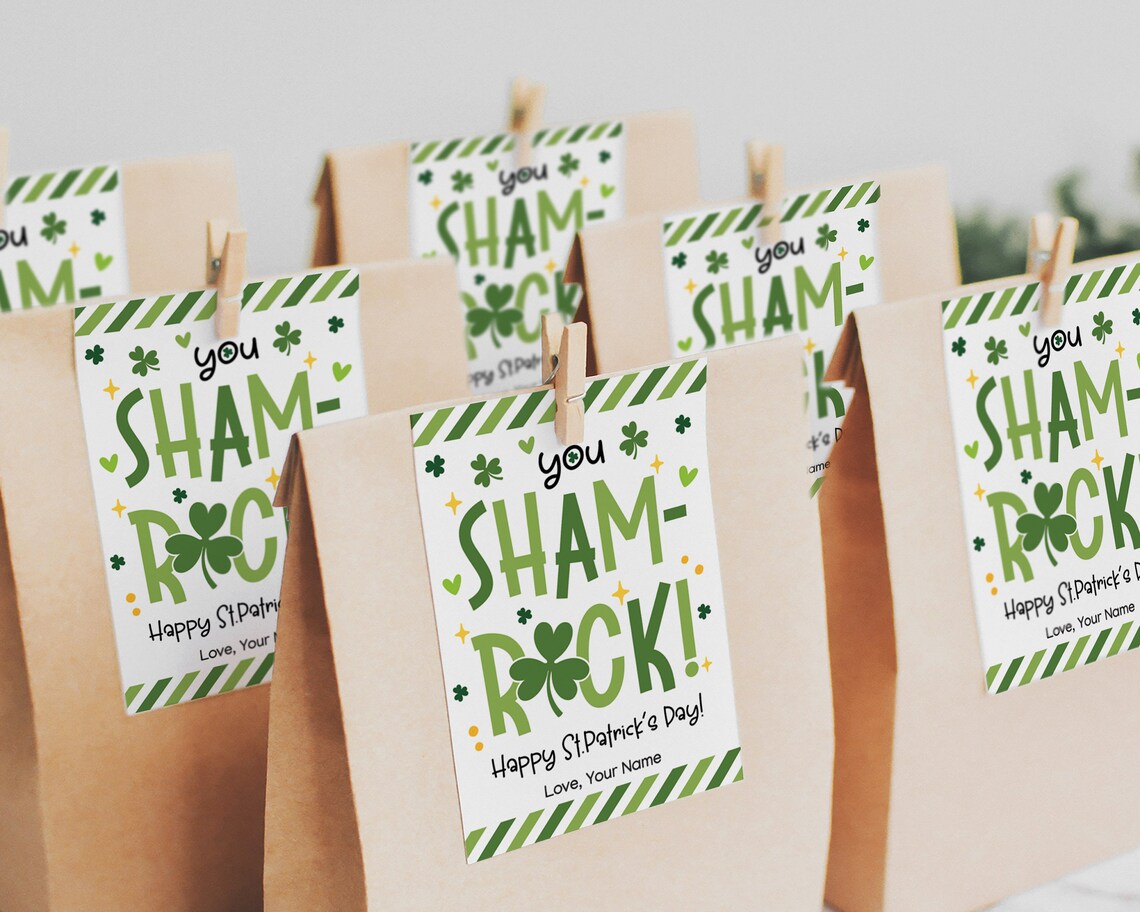 St Patricks Day Printable Tags, You Shamrock Gift Tag, Kids St Patricks ...