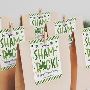 St Patricks Day Printable Tags, You Shamrock Gift Tag, Kids St Patricks ...
