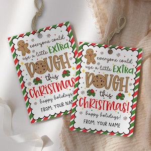 Christmas Cookie Dough Tags, Extra Dough Christmas Cookie Gift Tag ...