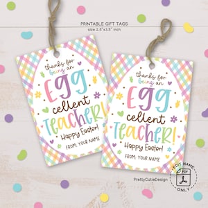 Easter Gift Tag Printable, Thank You Teacher Appreciation Tag ...