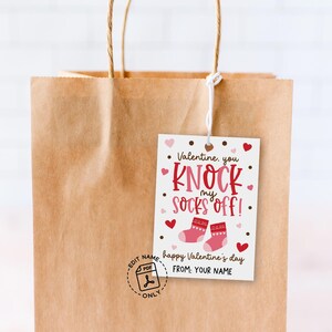 Valentine Sock Tags, Knock Socks off Valentine Socks Gift Tag ...