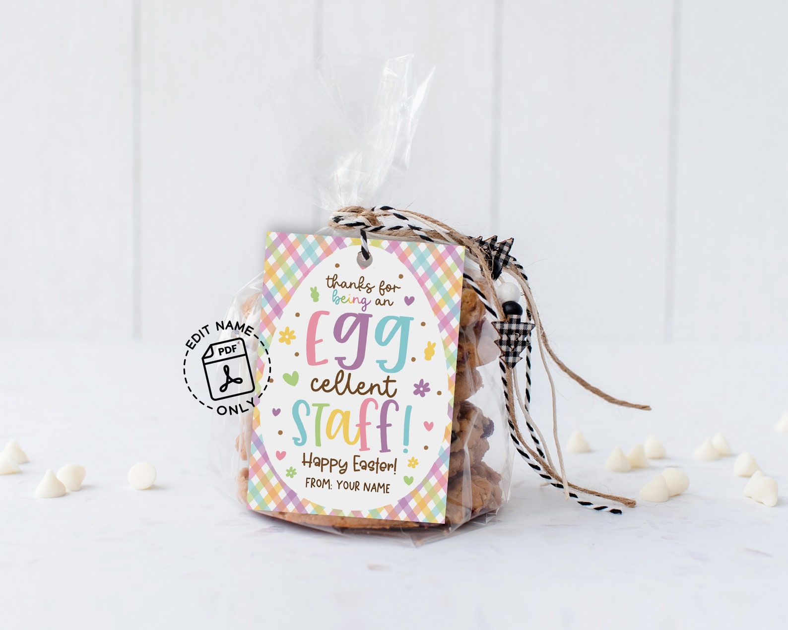 Easter Gift Tag Printable, Eggcellent Staff Gift Tag, Easter Staff ...