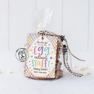Easter Gift Tag Printable, Eggcellent Staff Gift Tag, Easter Staff ...