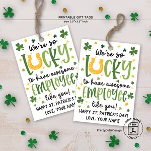 Happy St Patricks Day Printable Gift Tags, Employee Thank You Gift Tags ...