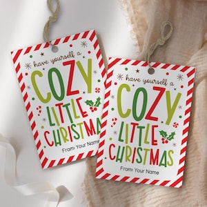 Fuzzy Blanket Christmas Gift Tags Printable, Have Yourself a Cozy ...