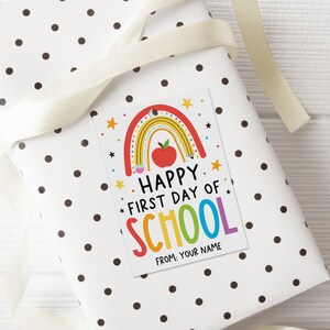 First Day of School Gift Tags: Rainbow Design (printable PDF Download ...