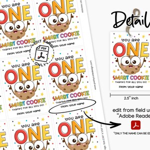 Teacher Appreciation Week Tag Printable, Teacher Gift Tags, One Smart ...