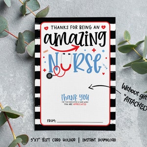 Nurse Gift Card Holder Printable: Appreciation Gift (digital Download ...