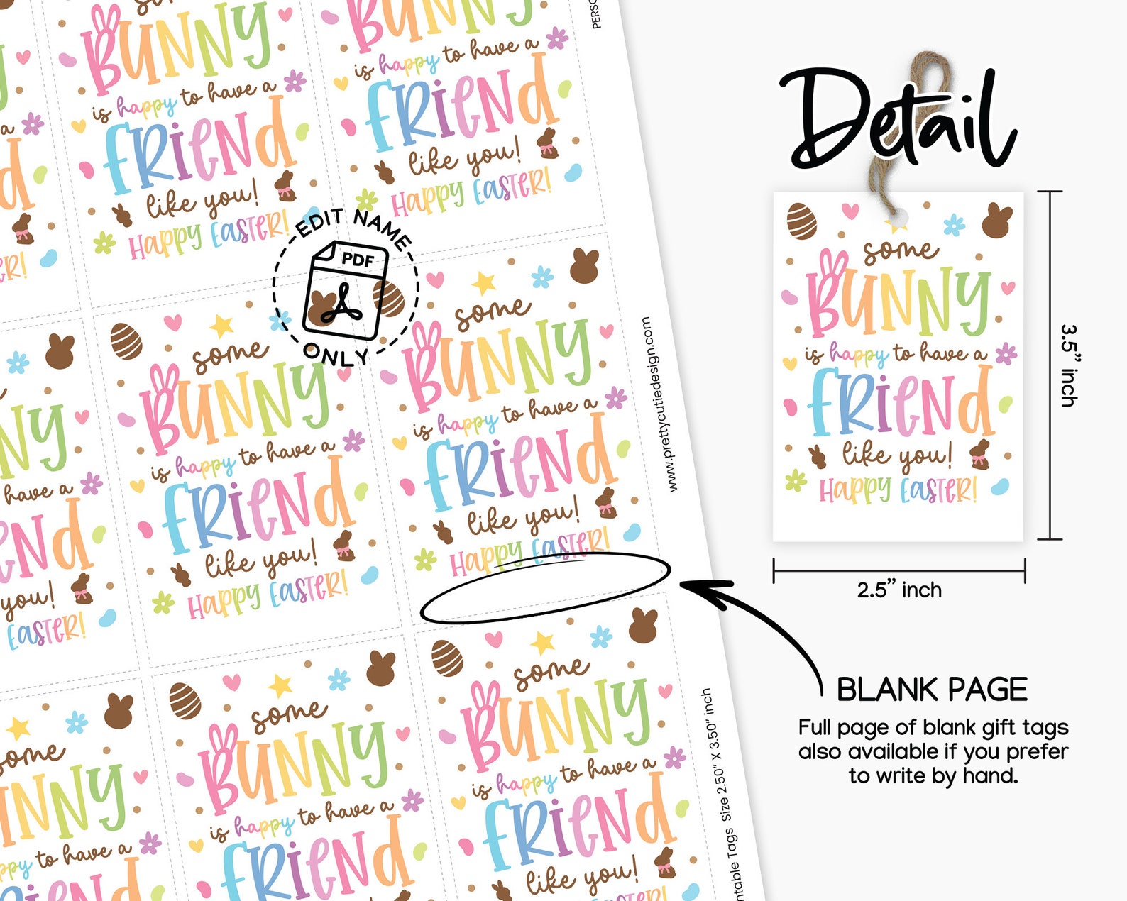 Happy Easter Printable Gift Tags, School Easter Classroom Gift Tag ...