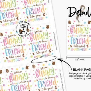 Happy Easter Printable Gift Tags, School Easter Classroom Gift Tag ...