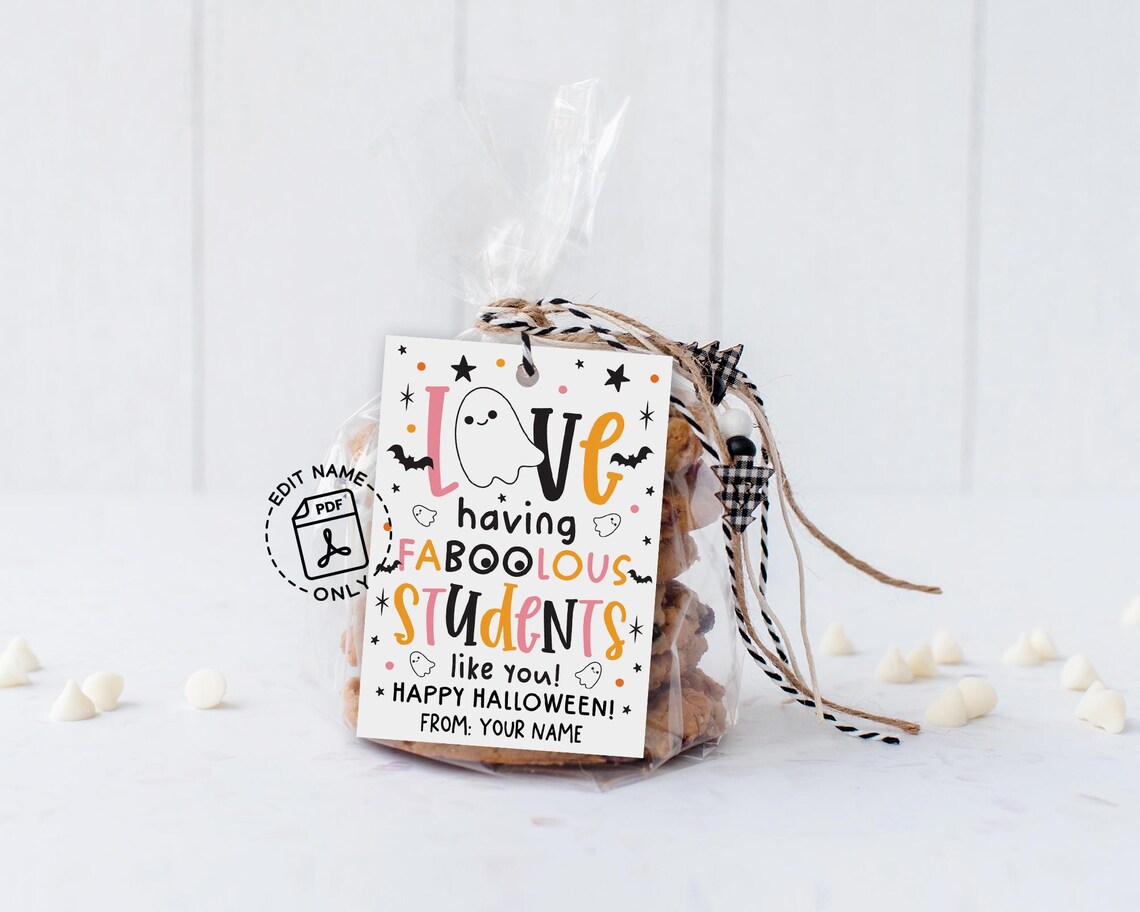 Teacher Halloween Gift Tags, Faboolous Students (printable) - Etsy