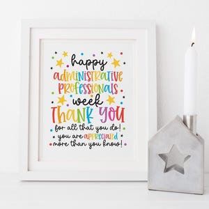 Administrative Professionals Week Sign Printable, Admin Appreciation ...