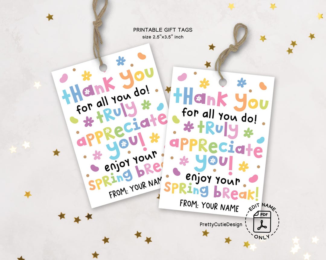 Spring Break Gift Tags Printable, Bubbling With Fun, Bubble Wand ...
