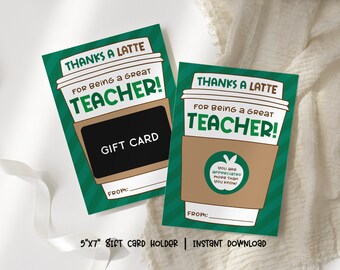 Teacher Appreciation Coffee Gift Card Holder - Etsy