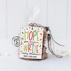 School Supplies Holiday Gift Tags, Hope Your Christmas is Just WRITE ...
