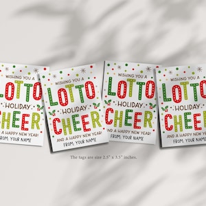 Printable Christmas Lotto Gift Tags, Wishing You a Lotto Holiday Cheer ...