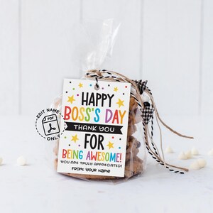 Boss’s Day Gift Tags Printable: Thank You Appreciation for Manager or ...